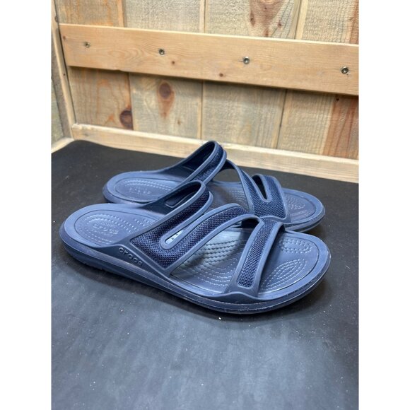 CROCS | Shoes | Womens Crocs Navy Blue Sandals Iconic Comfort ...